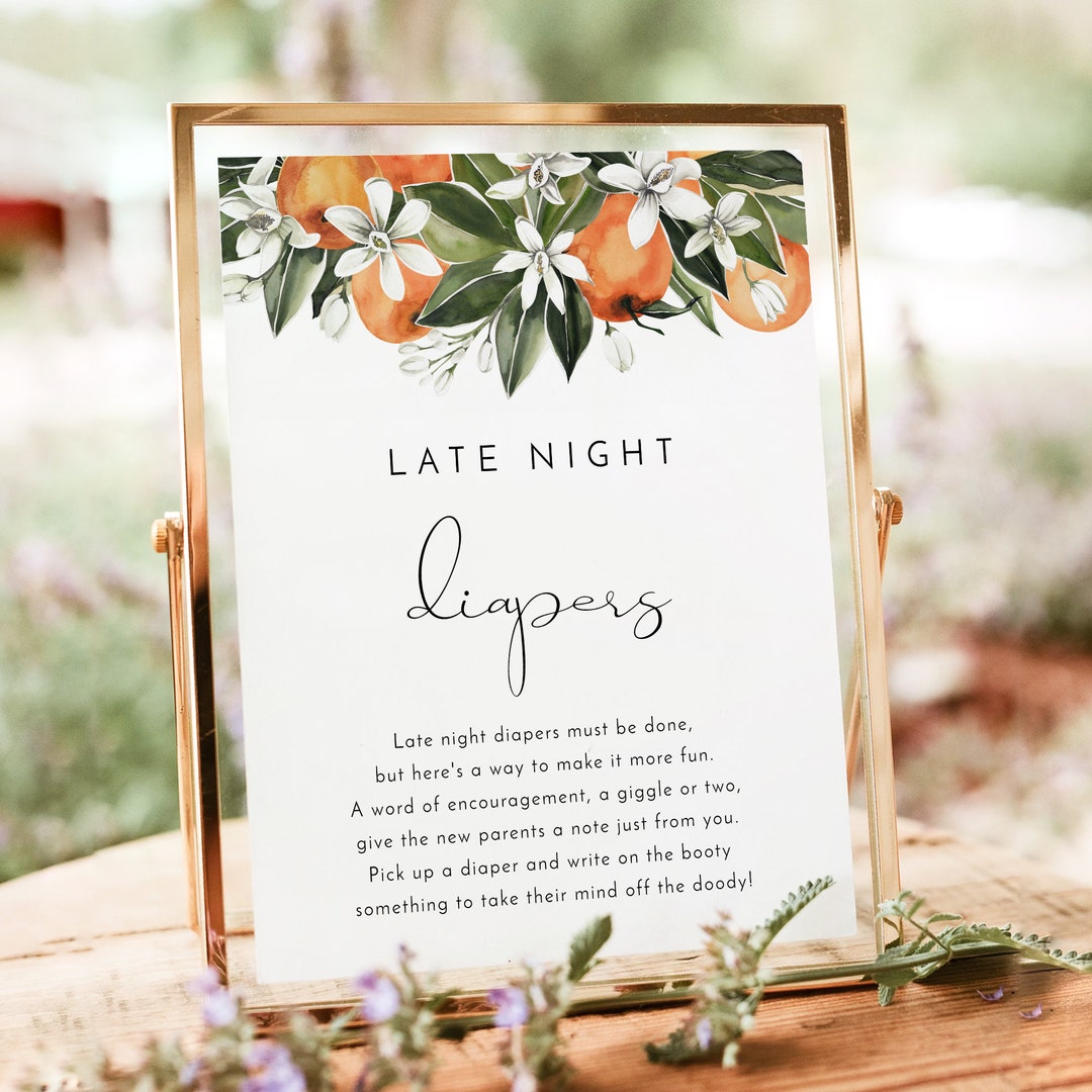 CALLIOPE PRINTED + SHIPPED Late Night Diapers Sign, 8x10" Diaper Sign ...