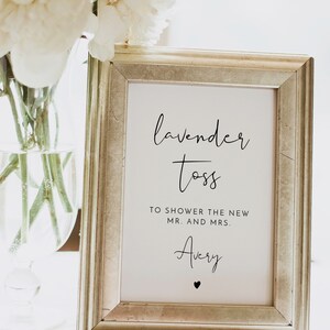 Minimalist Lavender Toss Sign Printable Wedding Lavender Toss - Etsy