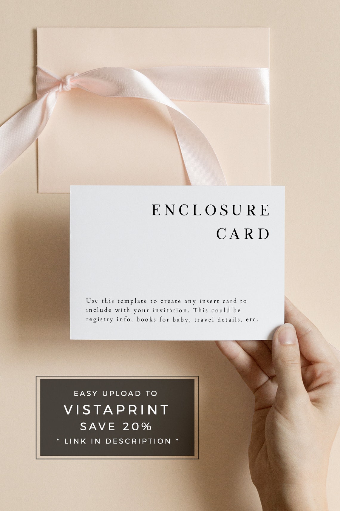 HARPER Minimal Enclosure Card Template Enclosure Cards for | Etsy