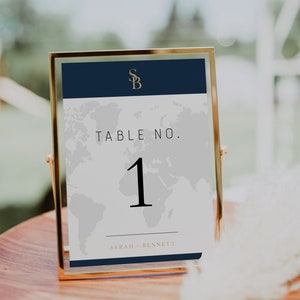ATLAS Wedding Table Number Template, Travel Table Numbers, Destination ...
