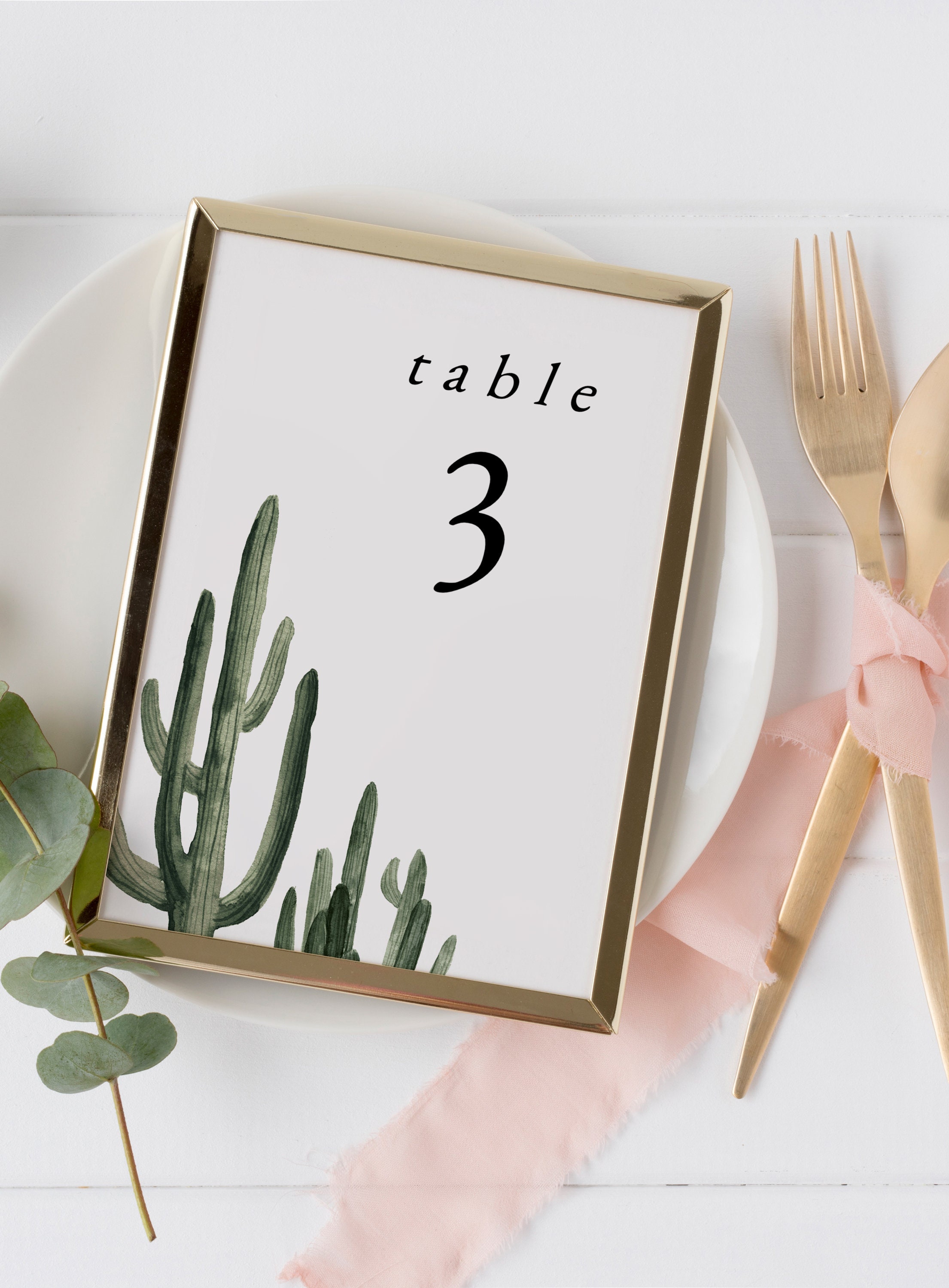 ELEANOR Cactus Table Numbers Template Desert Wedding Table - Etsy