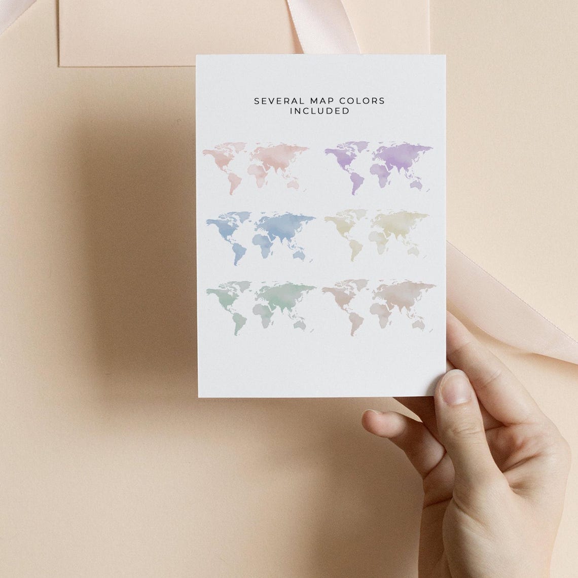 Watercolor Map Table Number Template, Destination Wedding Table Numbers ...