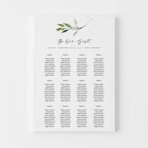 ISABELLA Greenery 8x10 Seating Chart Template, Small Seating Chart 8 ...