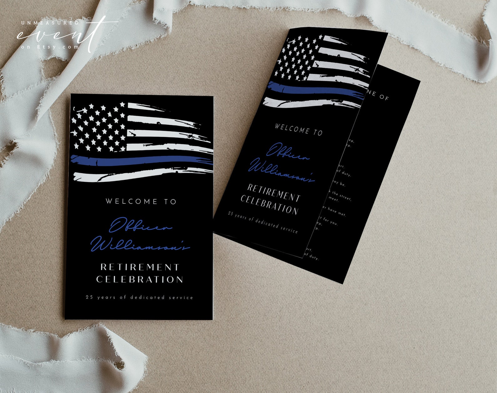 POLICE Retirement Program Template Folded Retirement Program - Etsy