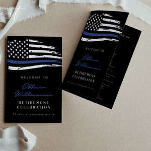 POLICE Retirement Program Template, Folded Retirement Program Printable ...