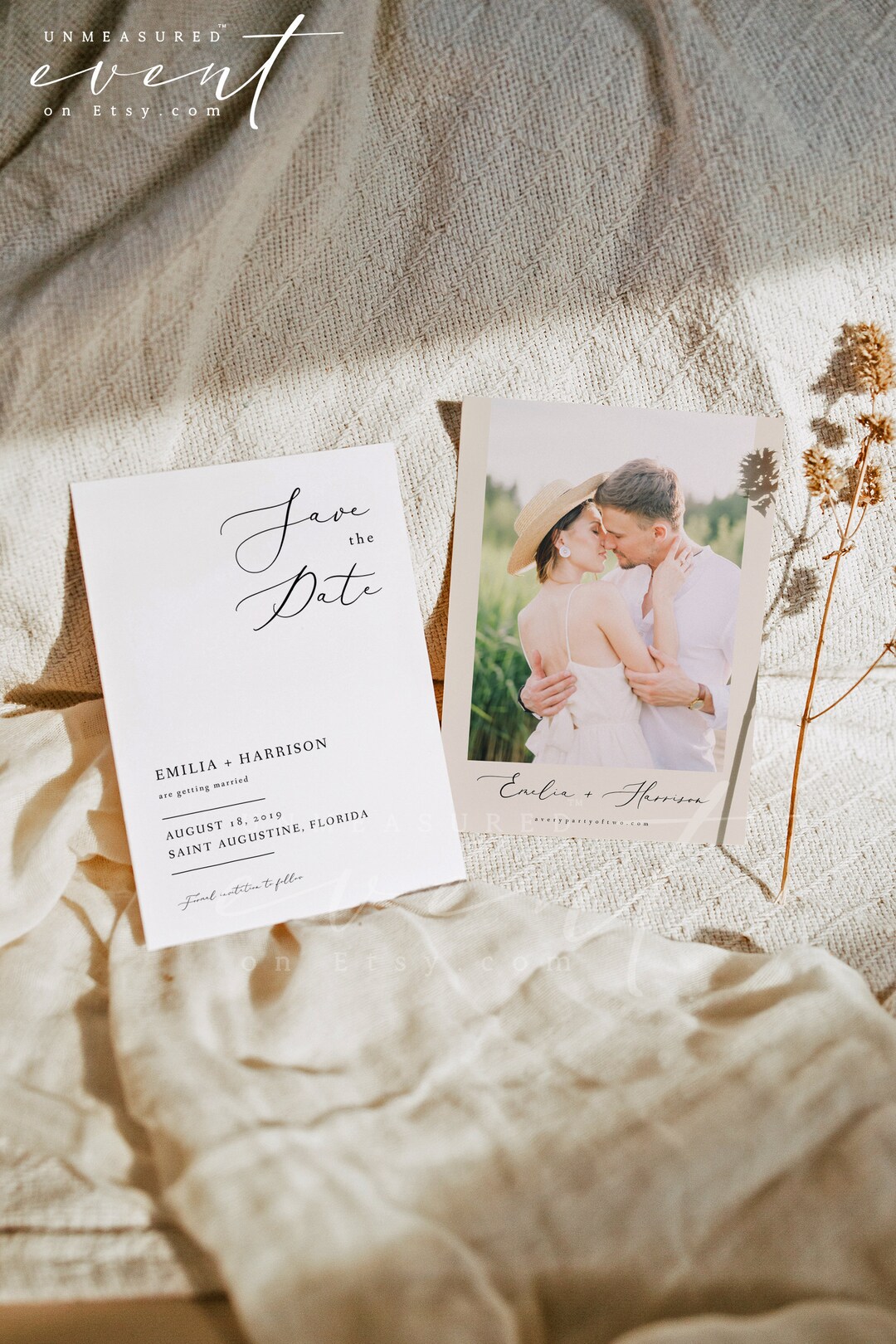 Evelyn Minimalist Save The Date Template Elegant Save The Date Cards