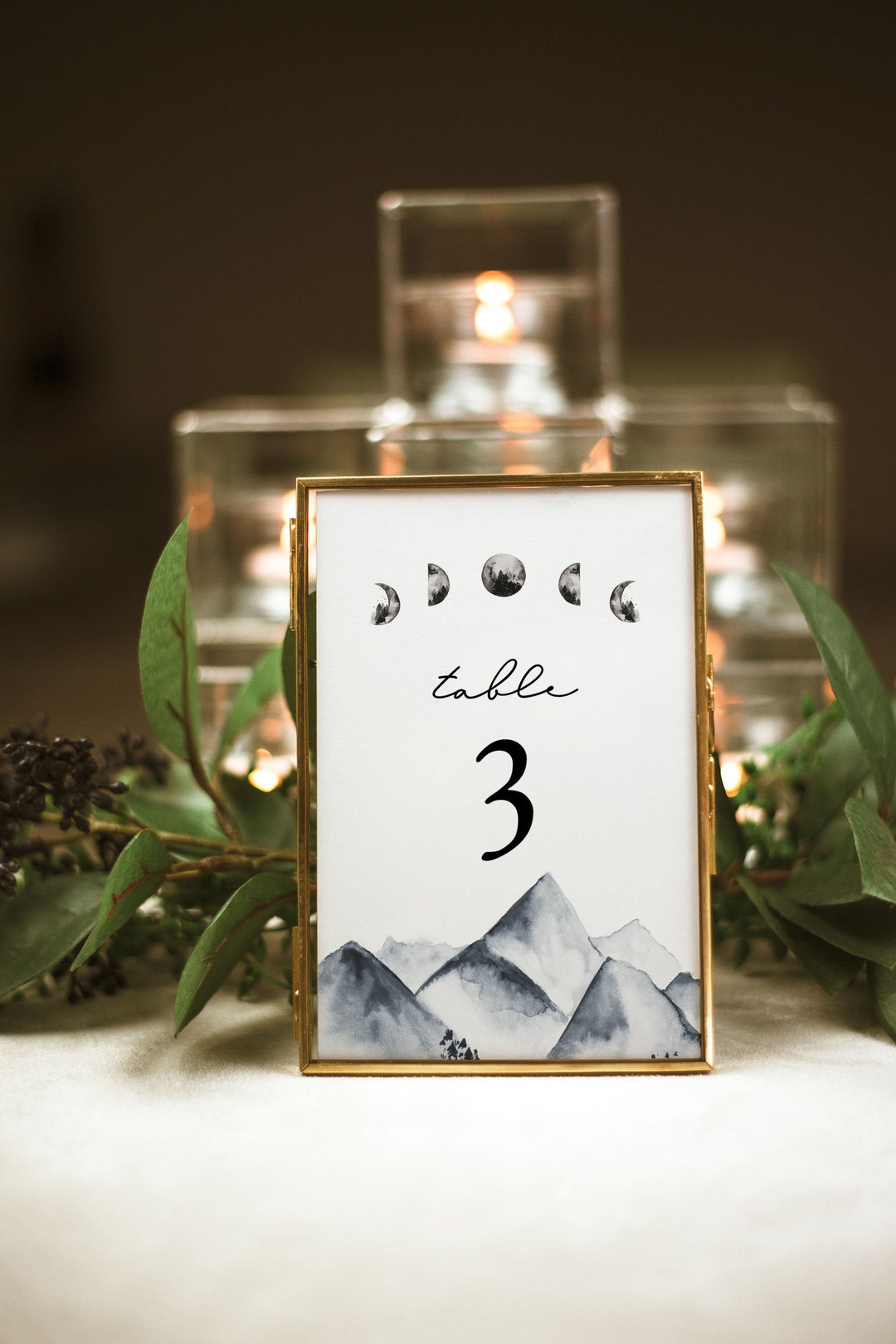 DENALI Mountain Wedding Table Number Template, Bohemian Wedding Table ...