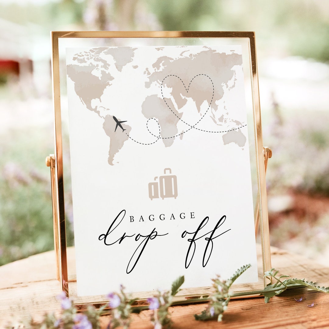 CARMEN PRINTED + SHIPPED Baggage Drop off Sign, 8x10" Airplane Baby ...