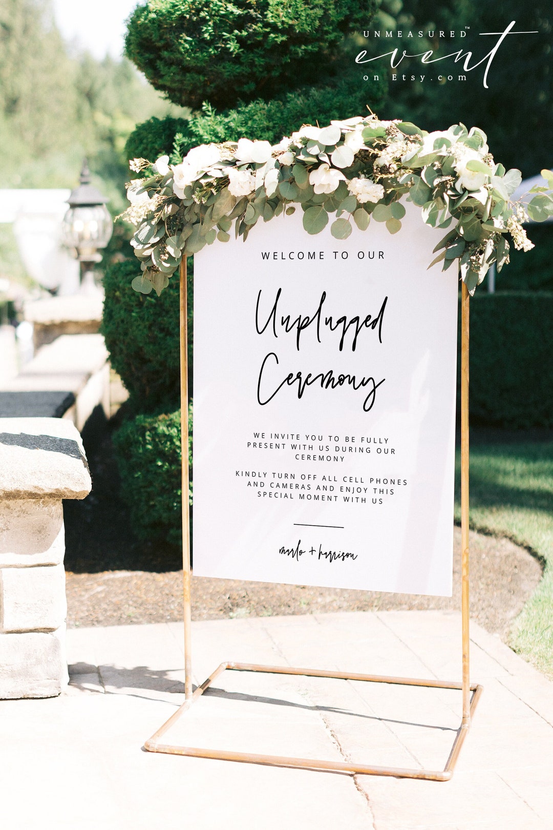 MARLO Contemporary Unplugged Ceremony Sign Template, Industrial Wedding ...