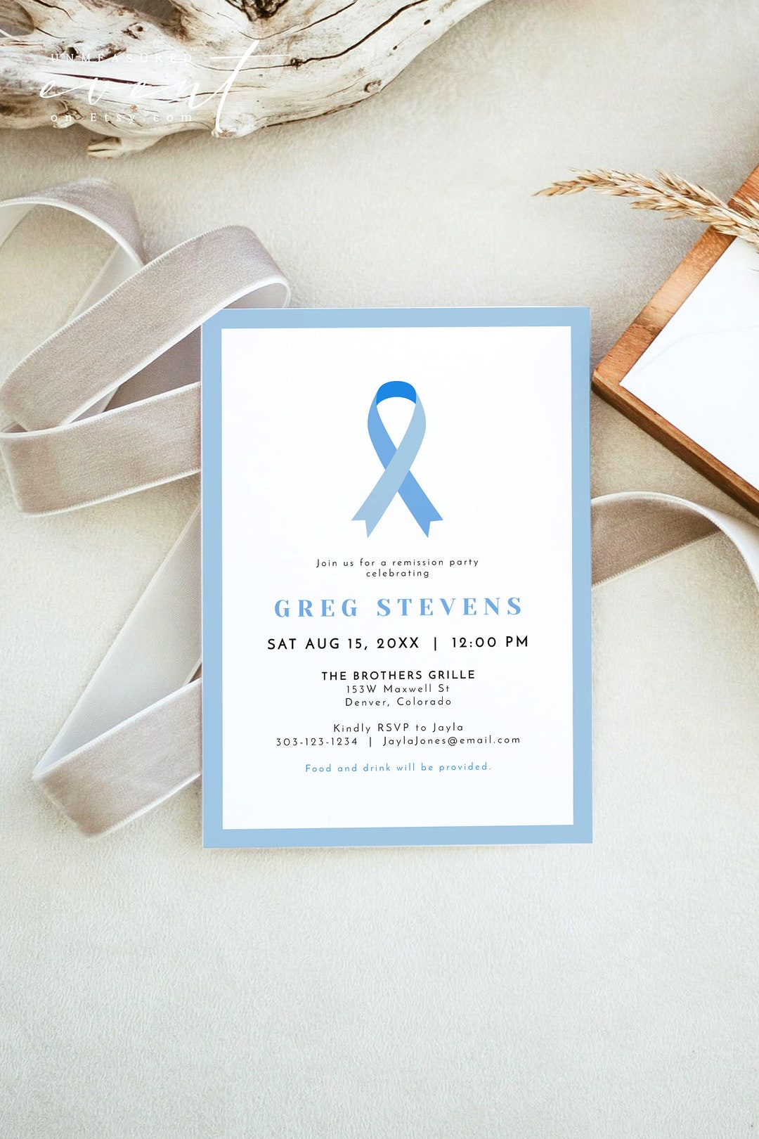 Cancer Remission Invitation Template, Prostate Cancer Remission Party ...
