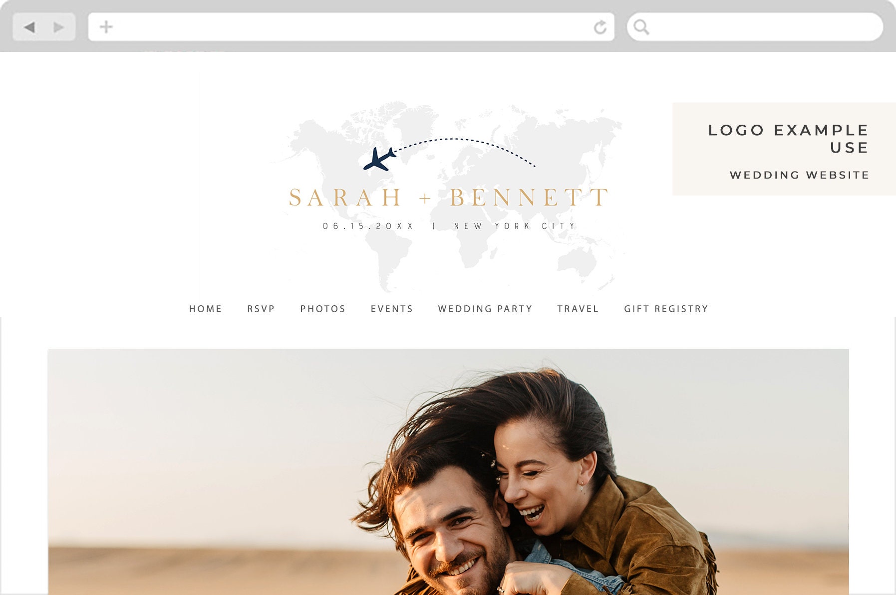 ATLAS Travel Wedding Logo Template Destination Wedding | Etsy