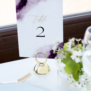 IRIS Purple Watercolor Wedding Table Number Template, Plum Wedding ...