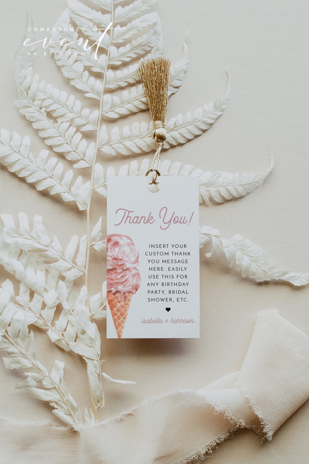 Ice Cream Favor Tag Template Printable Ice Cream Party Favor - Etsy