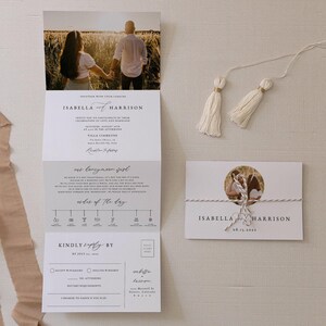 Concertina Wedding Invitation Template, Modern Accordion Wedding ...