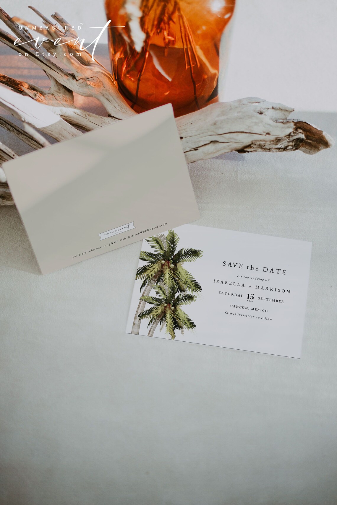 MONA Palm Tree Save the Date Template Tropical Save the Date - Etsy