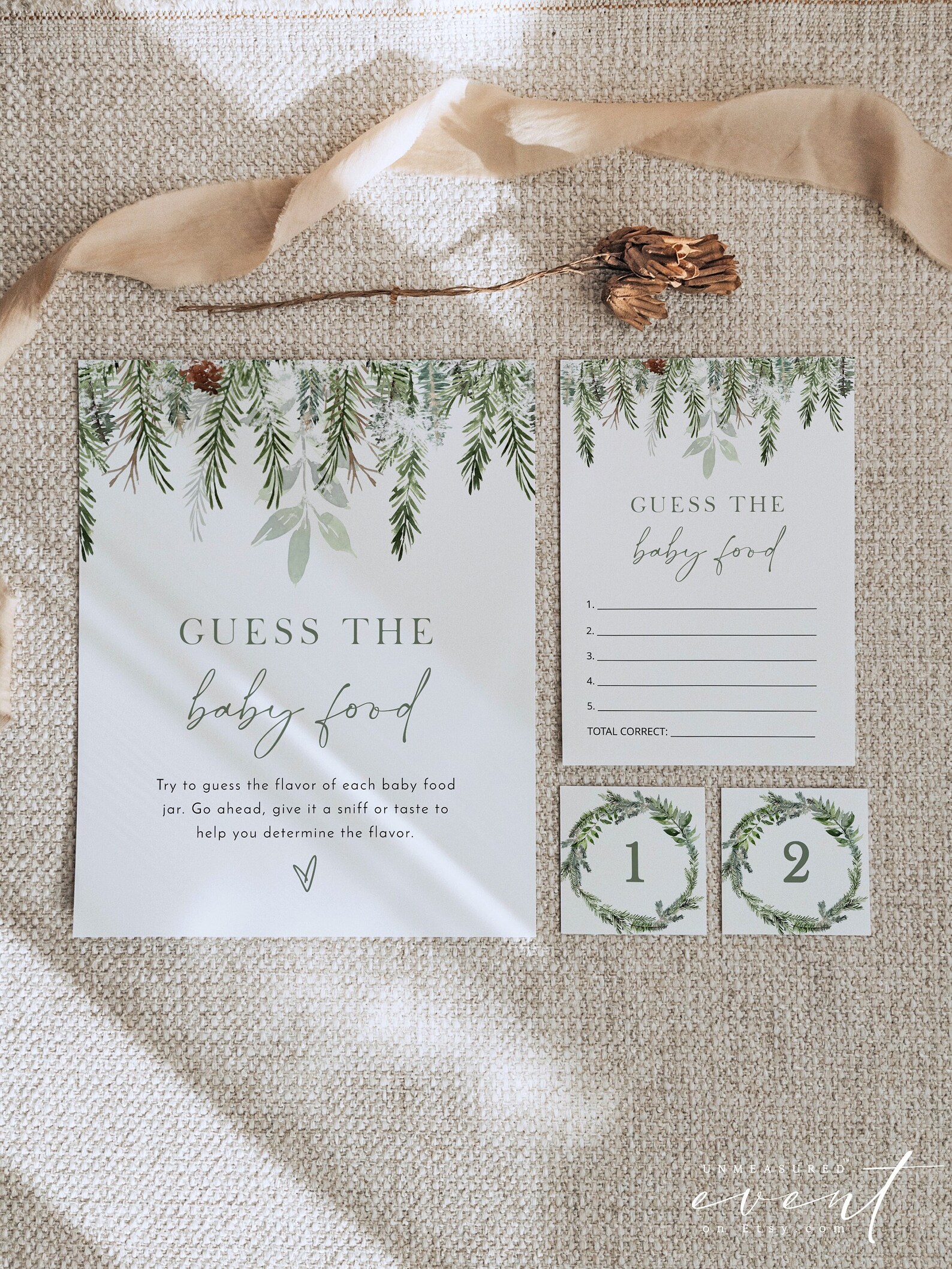 JOY Guess the Baby Food Baby Shower Game Template Rustic - Etsy