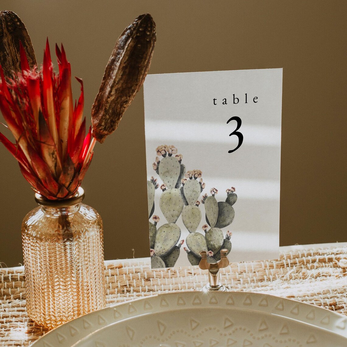 Wedding Table Numbers, Cactus Table Numbers, Boho Table Numbers ...