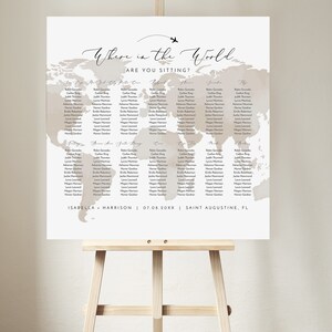 Watercolor Map Destination Seating Chart Template, World Seating Chart ...