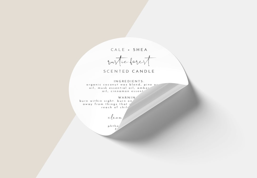 ADELLA Minimalist Ingredient Labels, Ingredient Stickers, Modern Round ...