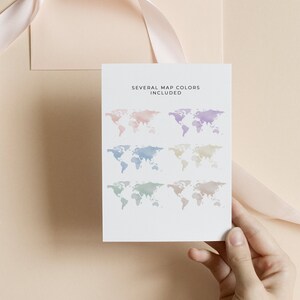 Watercolor Map Thank You Card Template, Destination Wedding Thank You ...