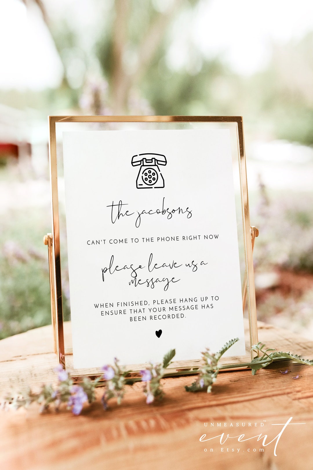 ADELLA Minimalist Telephone Guestbook Sign Printable, Modern Wedding ...