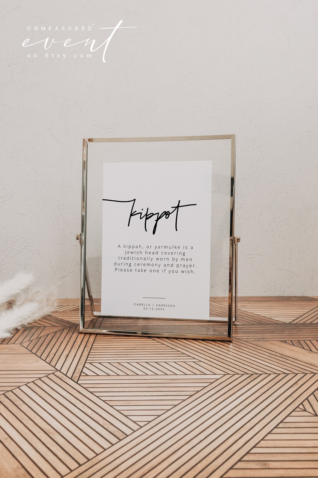 MARLO Kippot Sign Sign Template, Modern Minimalist Kippah Sign, Jewish ...