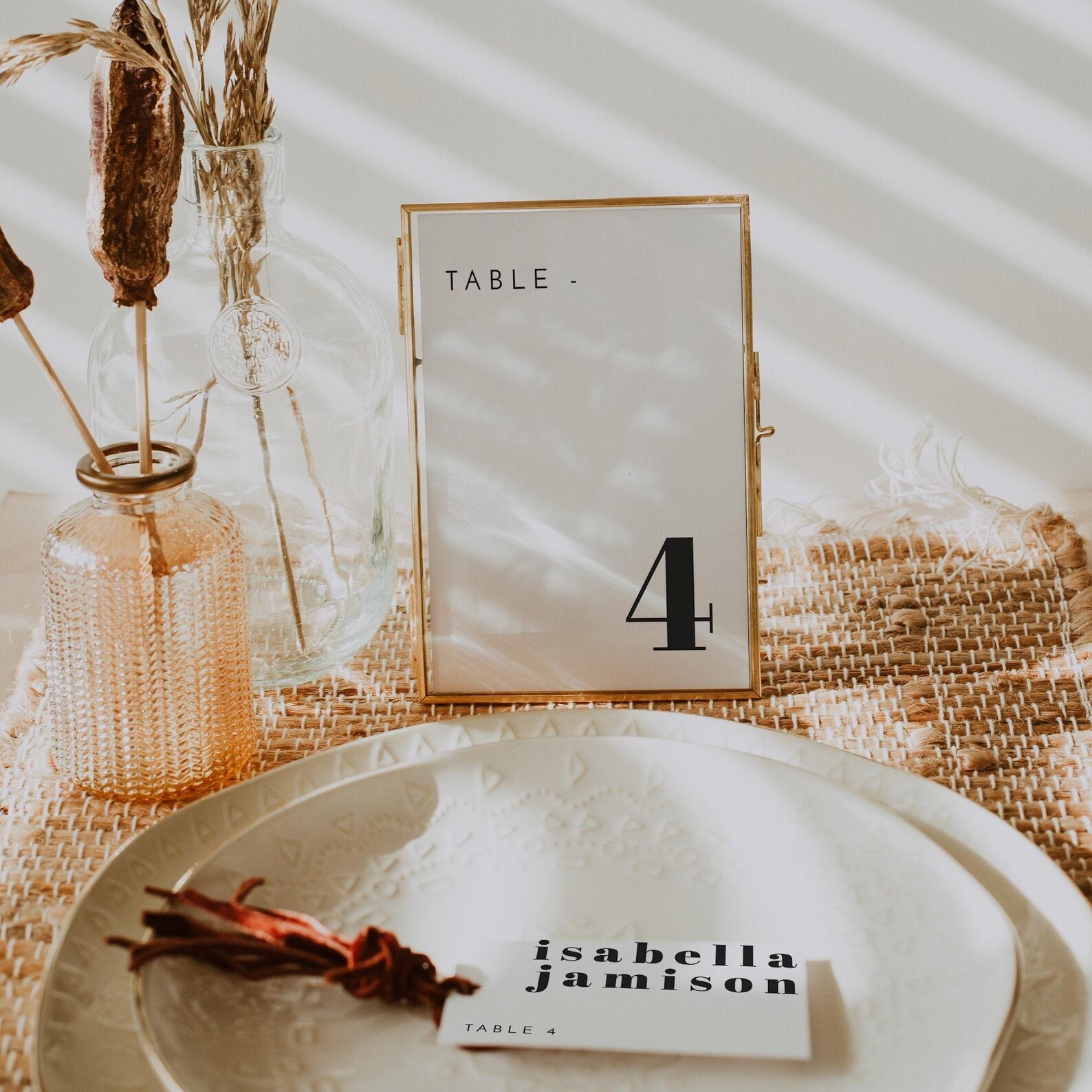 Minimal Table Number Template, Modern Wedding Table Numbers ...