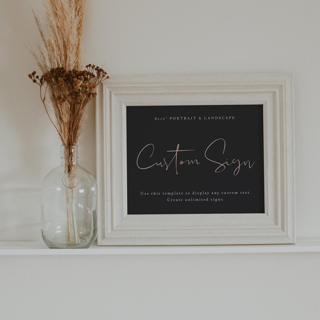 Rose Gold Custom 8x10" Sign Printable, Faux Rose Gold Foil Wedding ...