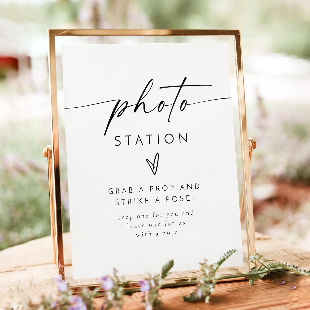 BLAIR PRINTED + SHIPPED Photo Station Sign, 8x10" Wedding Grab a Prop ...