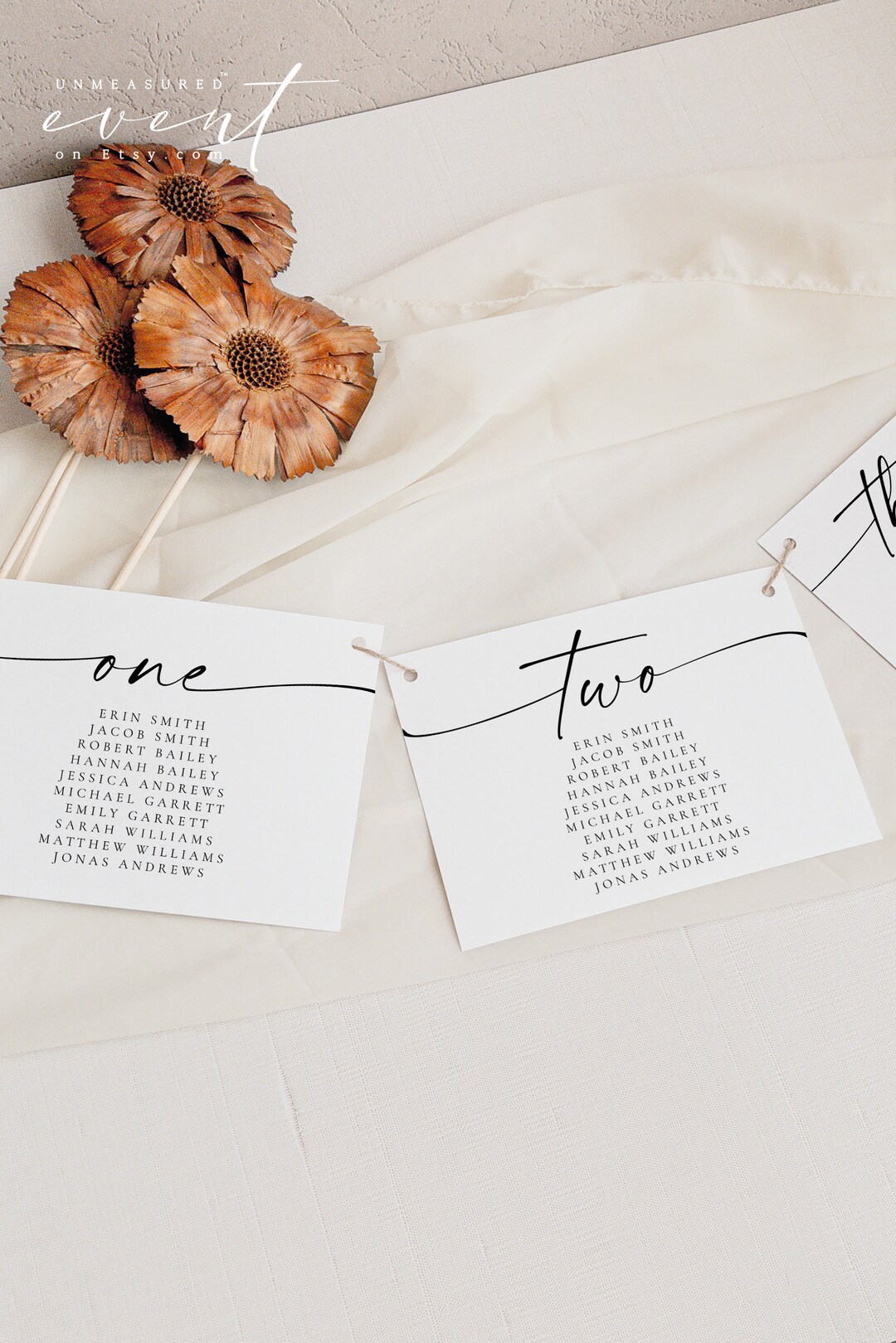 BLAIR Wedding Seating Chart Card Template, Minimal Elegant Wedding ...