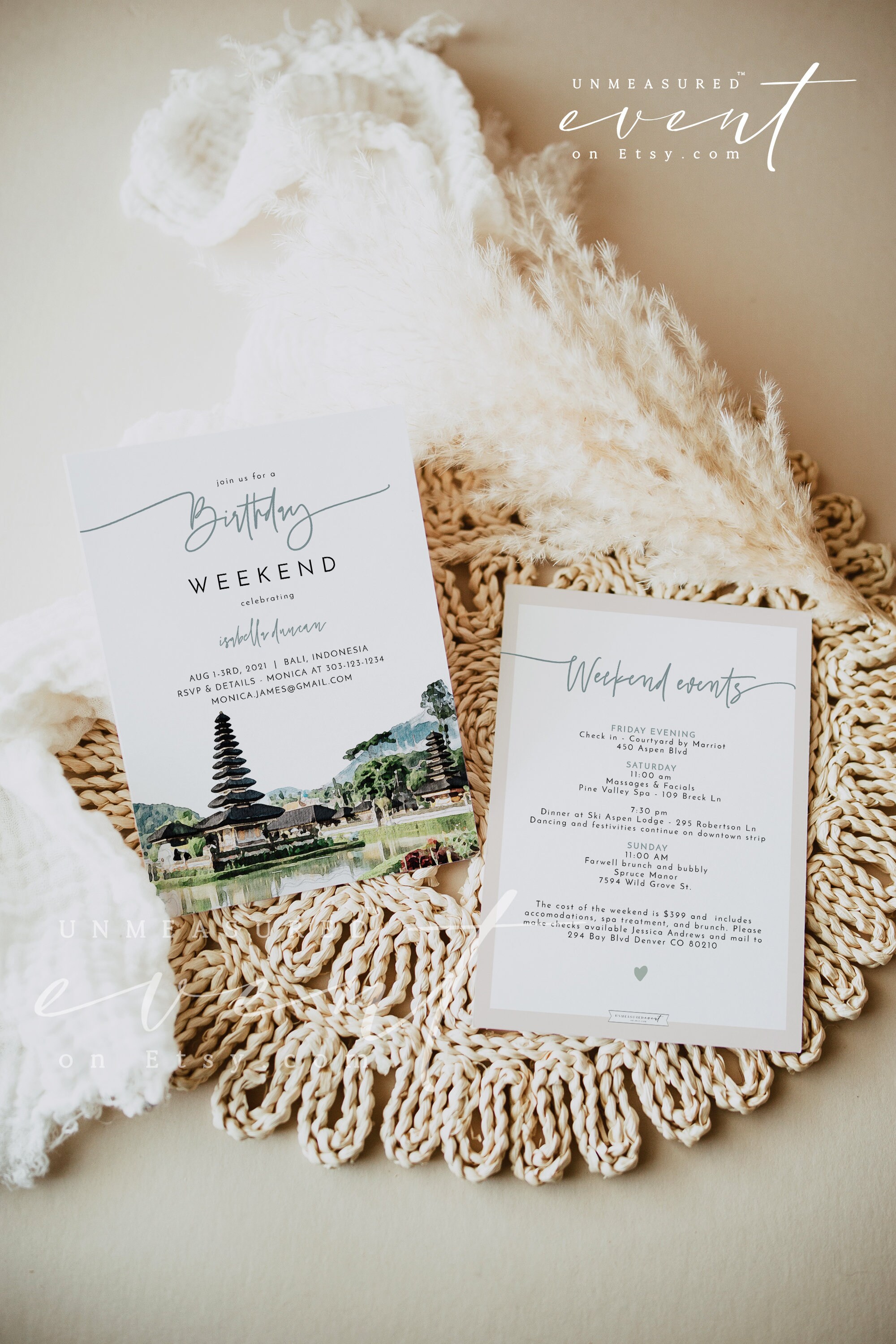 Bali Inspired Invitations