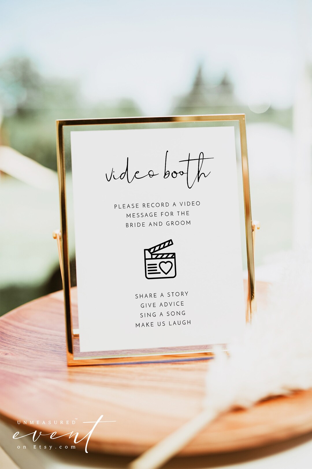 ADELLA Video Booth Sign Printable, Leave a Video, Wedding Video Booth ...