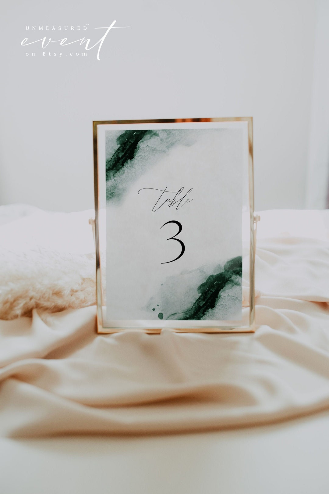 EMERALD Table Number Template, Printable Table Numbers, Wedding Table ...