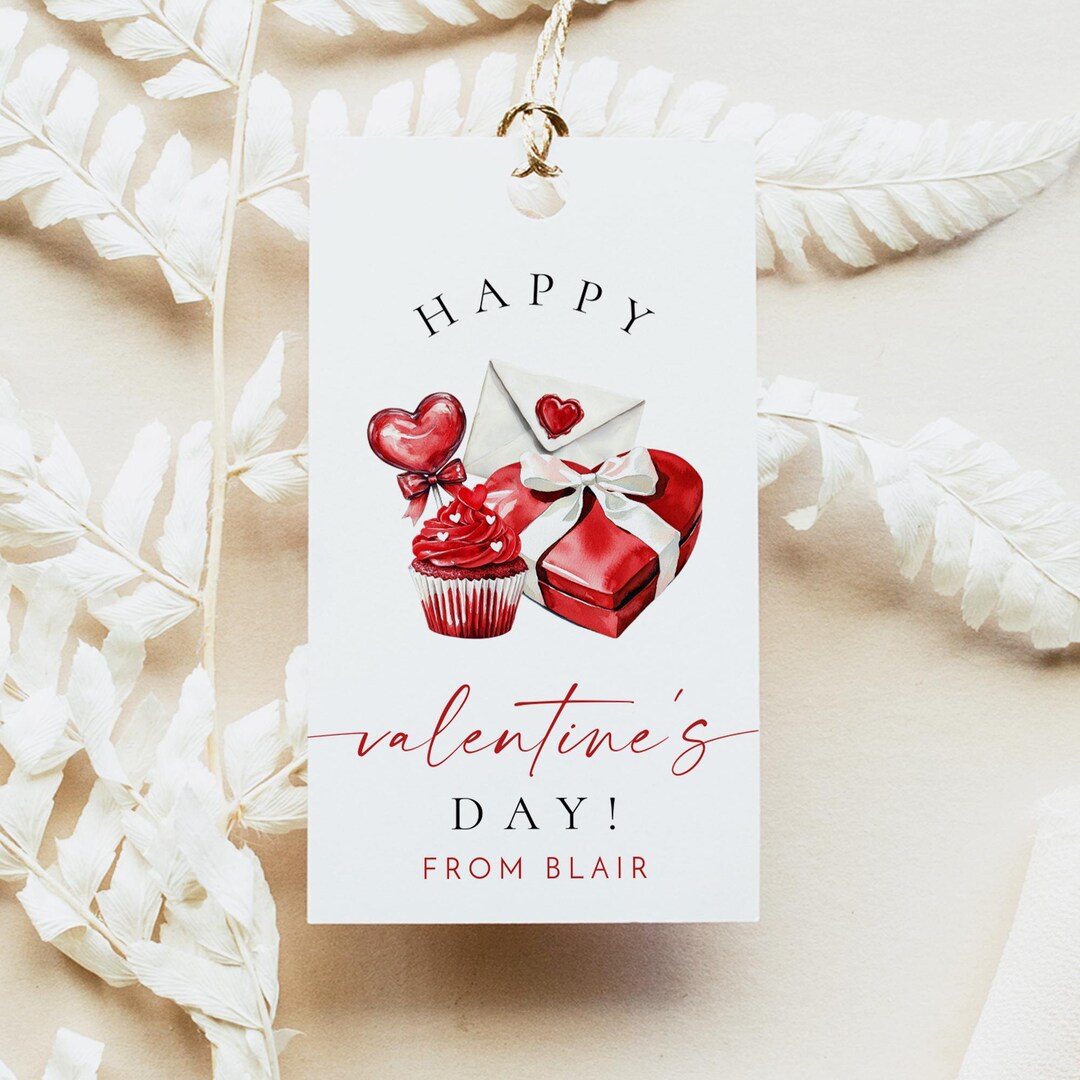 BLAIR Valentine's Day Tag Template, Printable Valentine's Day Tags ...