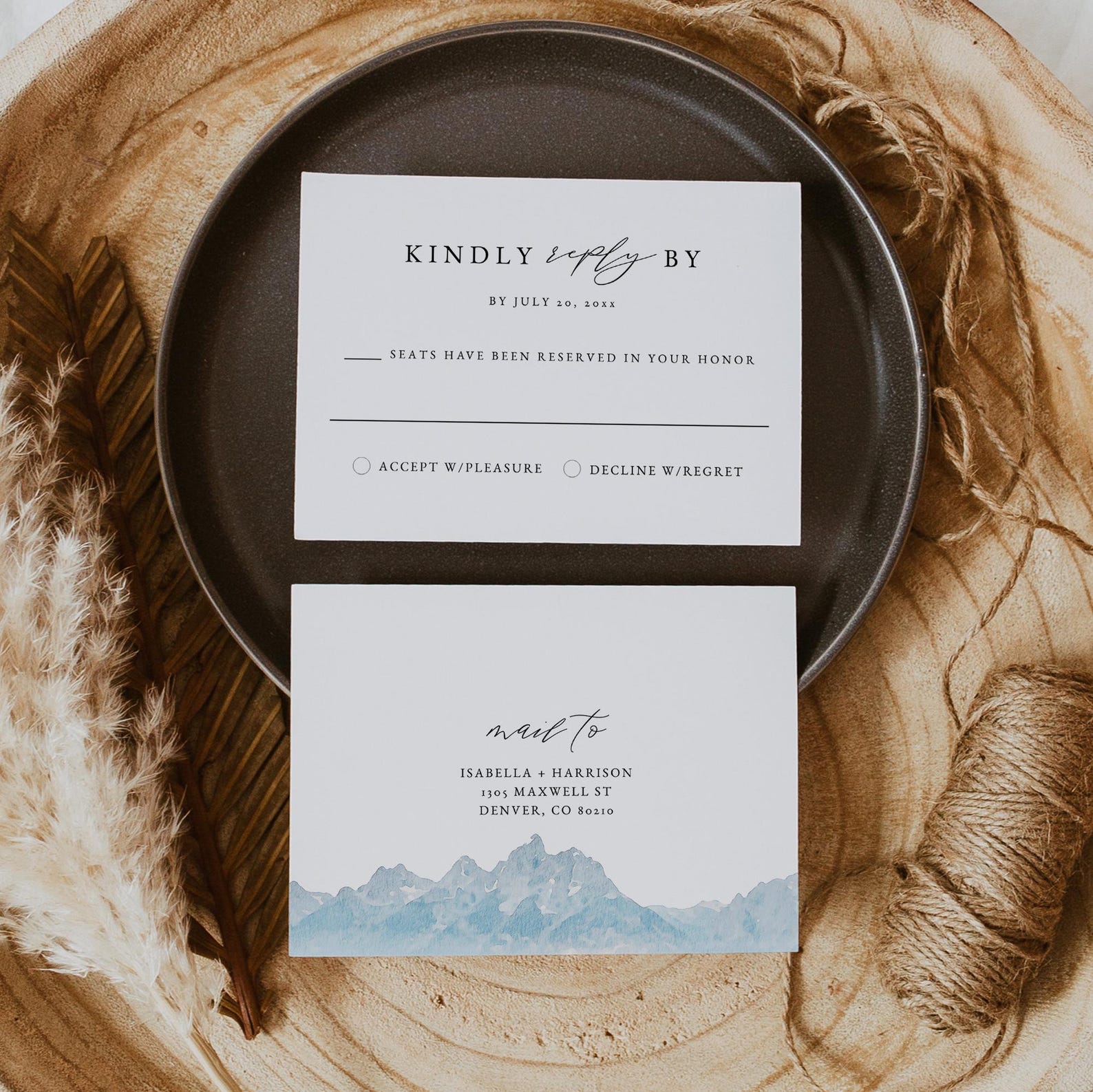 JACKSON HOLE Wedding Invitation Template Suite, Jackson Hole Skyline ...
