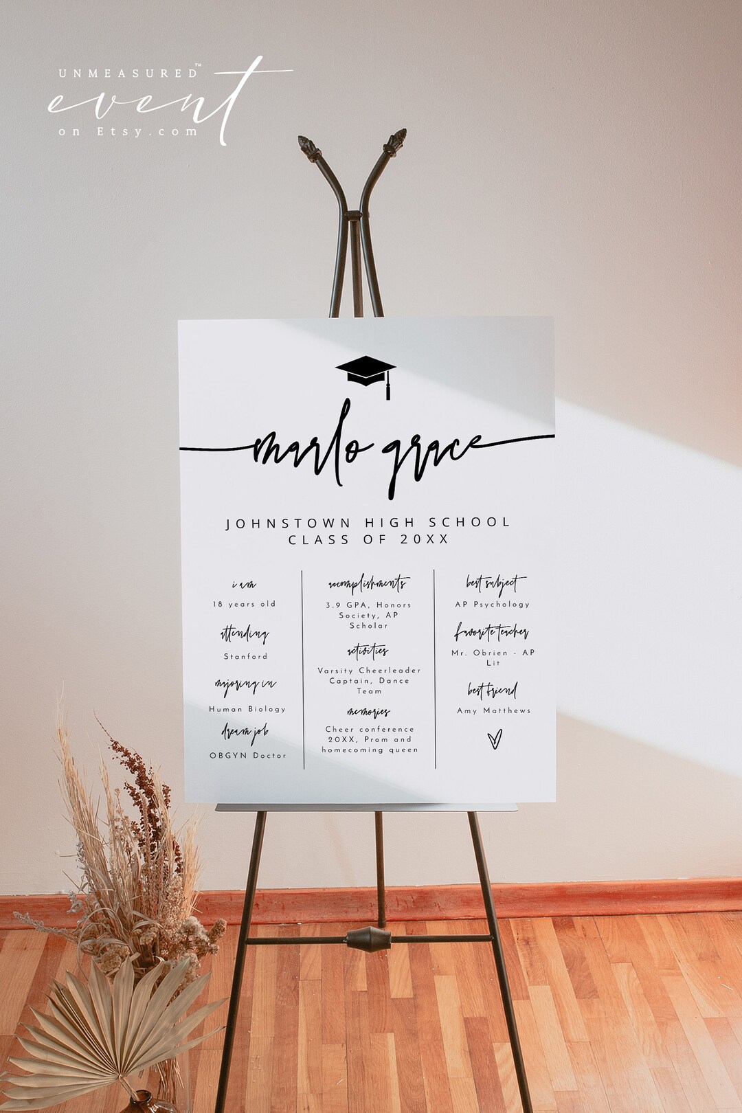 MARLO Modern Graduation Milestone Board, Graduation Milestone Sign ...