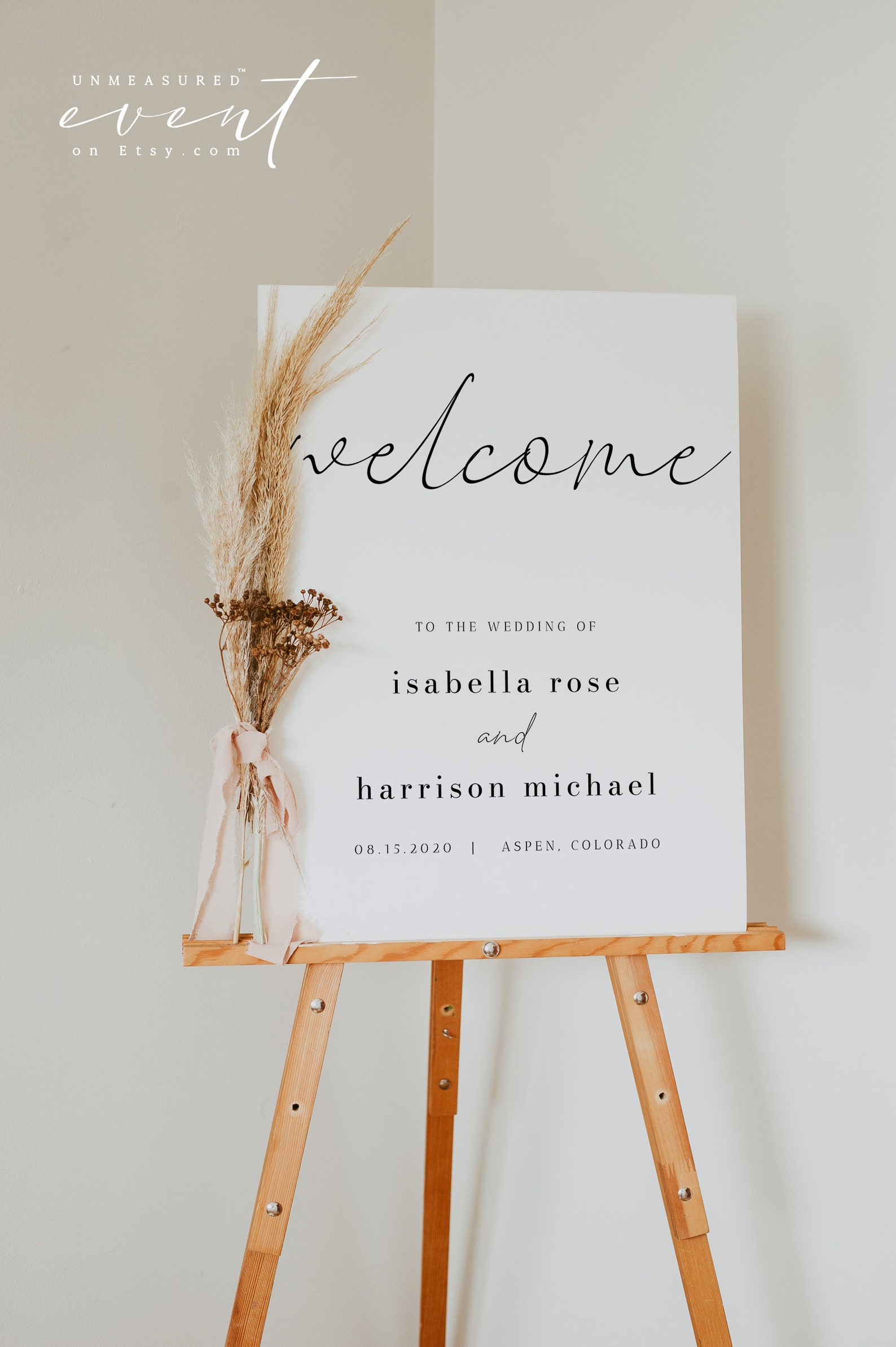 ALINA Wedding Welcome Sign Modern Minimalist Wedding | Etsy