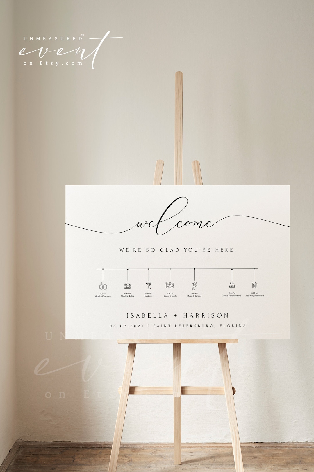Wedding Welcome Timeline Template, Wedding Timeline Sign Printable ...
