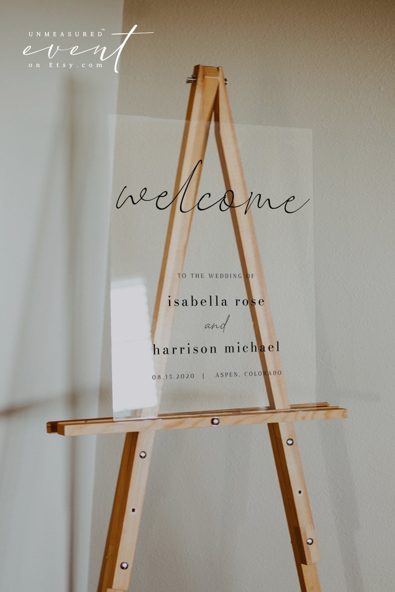 ALINA Wedding Welcome Sign Modern Minimalist Wedding | Etsy