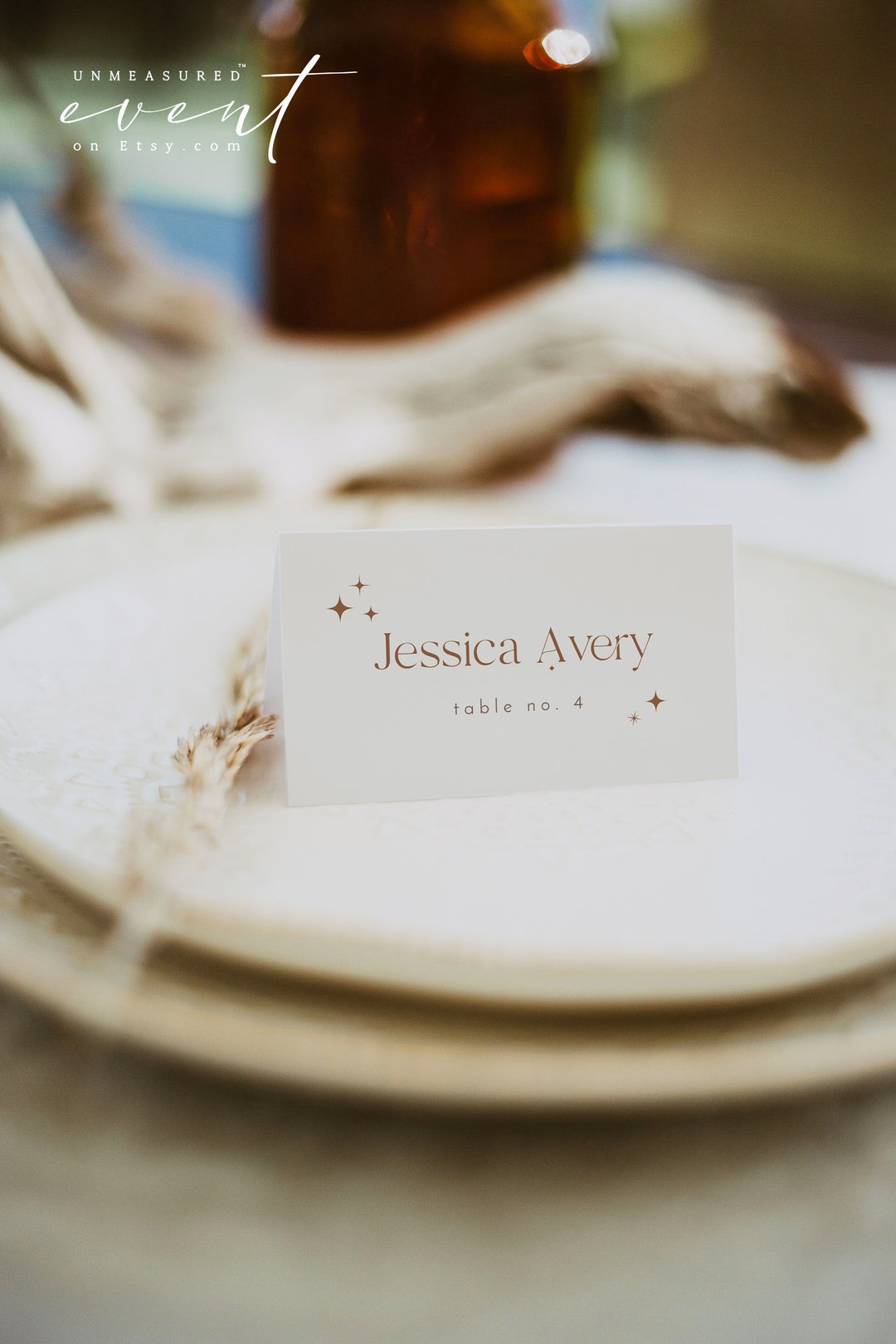 Boho Wedding Place Card, Table Name Card, Guest Name Card, Terracotta ...