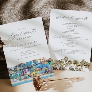 Puerto Rico Bachelorette Invitation Template, San Juan Skyline ...