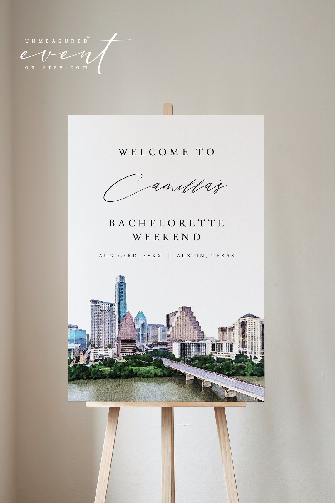 AUSTIN Bachelorette Welcome Sign Template Printable | Etsy