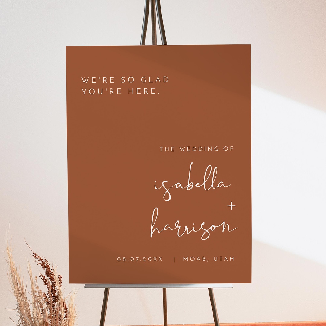 CORIANDER PRINTED + SHIPPED Terracotta Wedding Welcome Sign, Bohemian ...