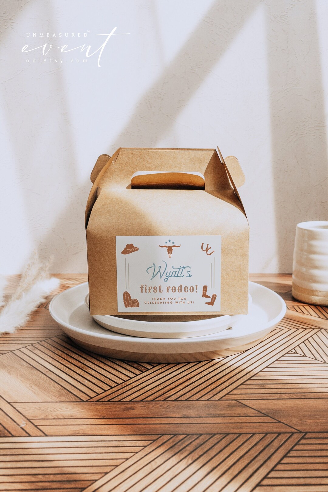 First Rodeo Gable Box Sticker Template, Western Birthday Gable Box ...