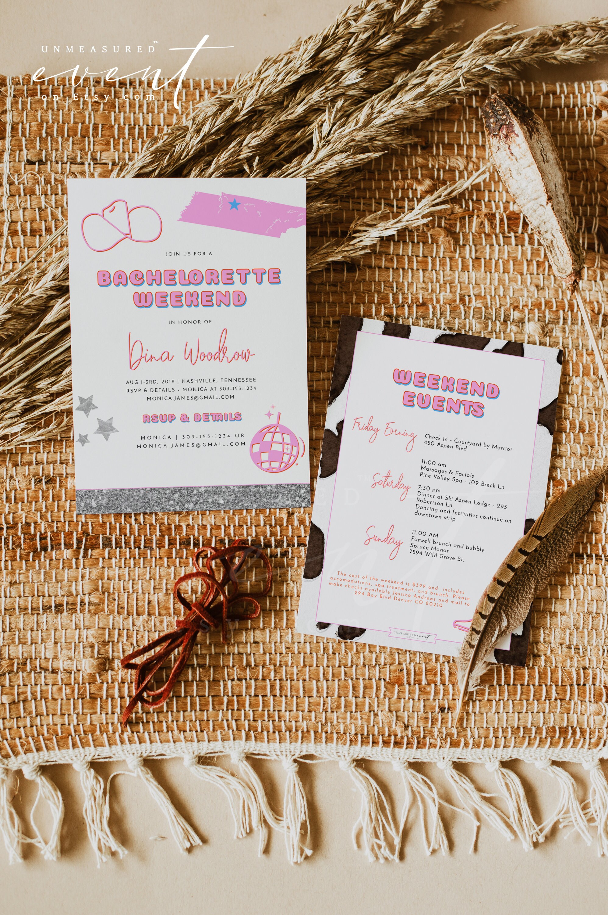 DINA Space Cowgirl Invitation Template Space Cowgirl | Etsy