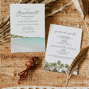 KEY WEST Bachelorette Invitation & Itinerary Template, Tropical ...