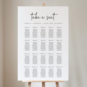 Minimal Seating Chart Template, Modern Seating Chart Printable, Wedding ...