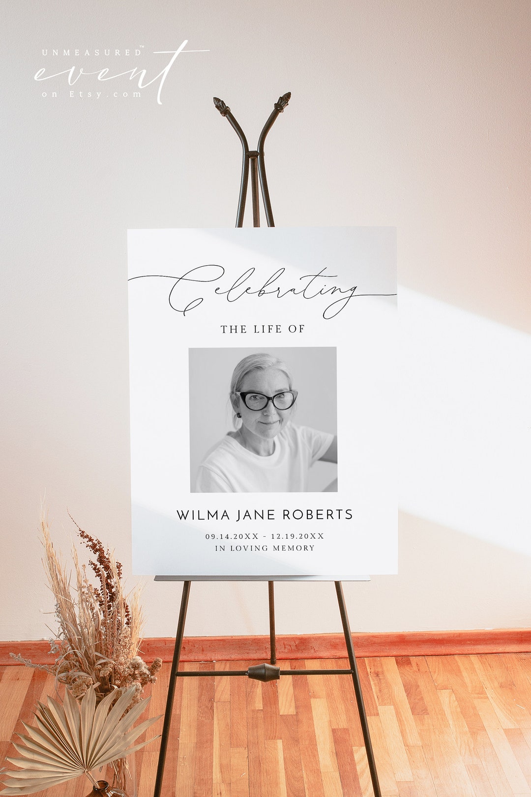 CHLOE Funeral Memorial Sign, Celebration of Life Sign, in Loving Memory ...