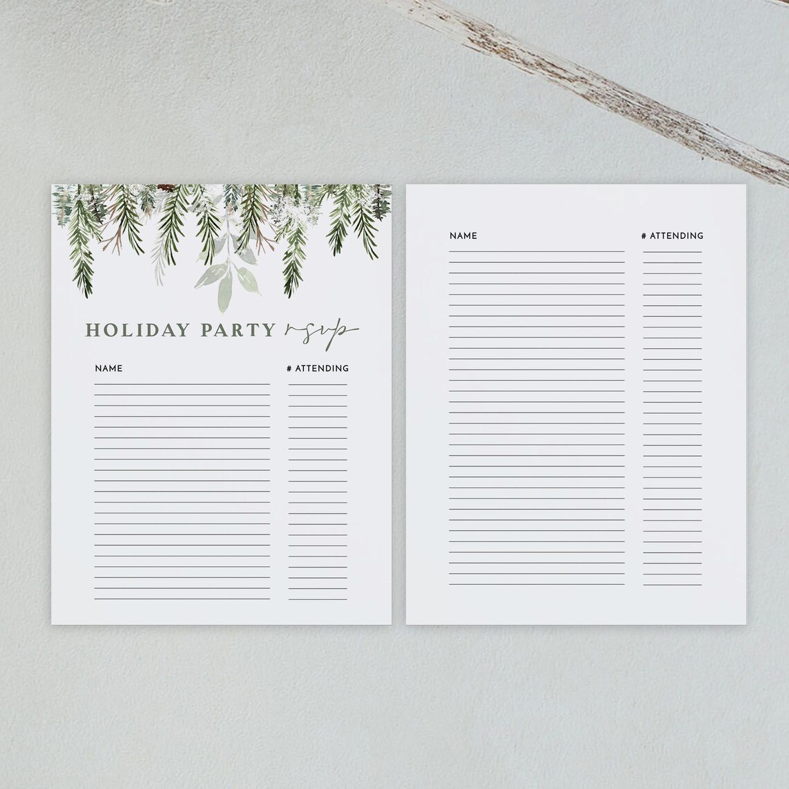 JOY Christmas Party RSVP List Template, Printable Office RSVP Sign ...