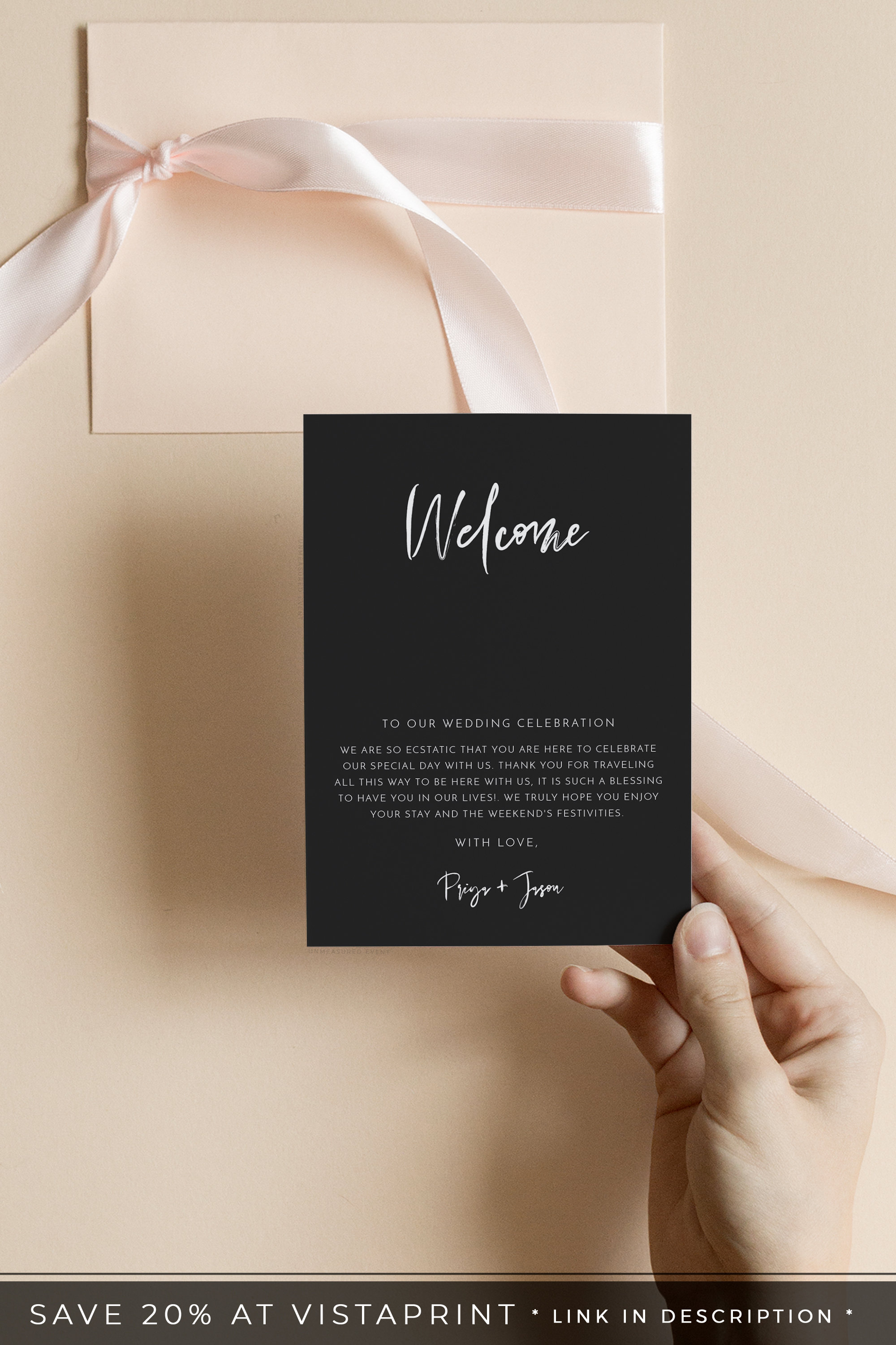 PRIYA Contemporary Wedding Welcome Letter and Itinerary Template, Black ...